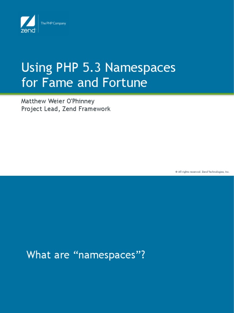 2011 03 02 Namespaces v2 | PDF | Namespace | Php