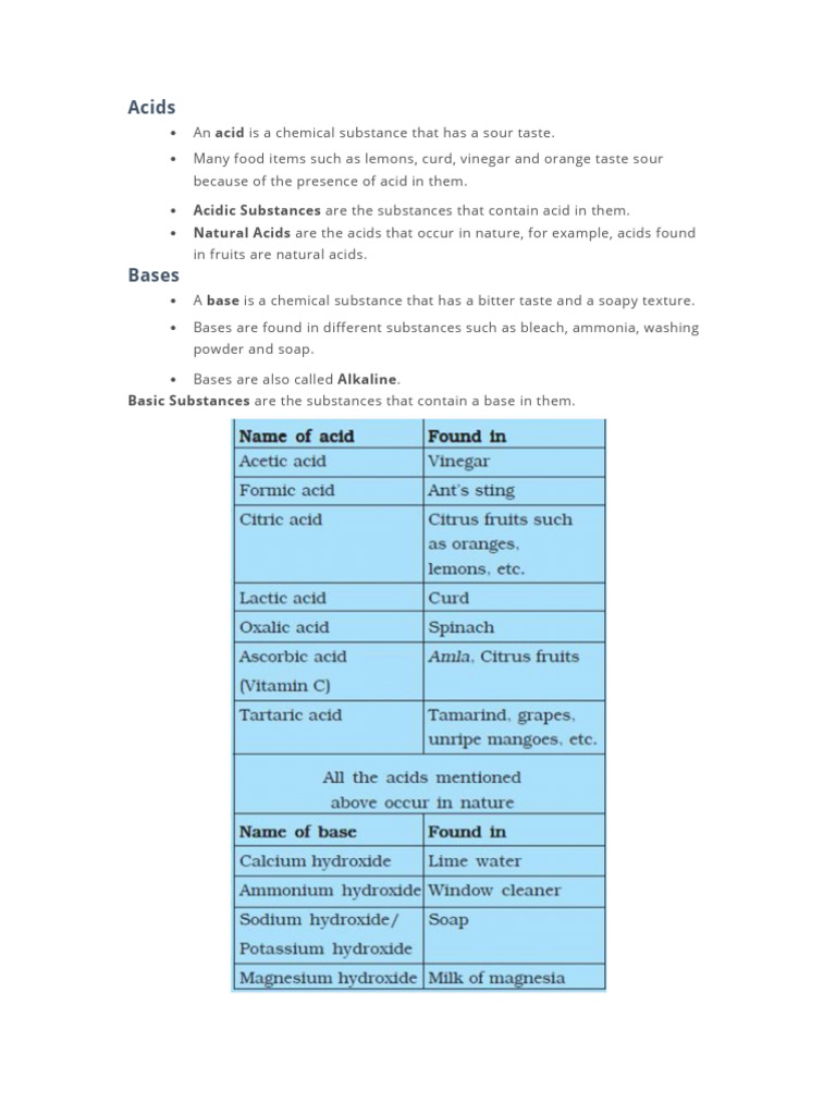 Acid Bases and Salt Notes | PDF | Acid | Chemical Compounds