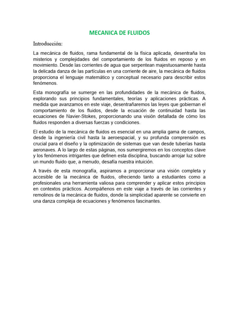 Mecanica de Fluidos | PDF | Mecánica de fluidos | Mecánica