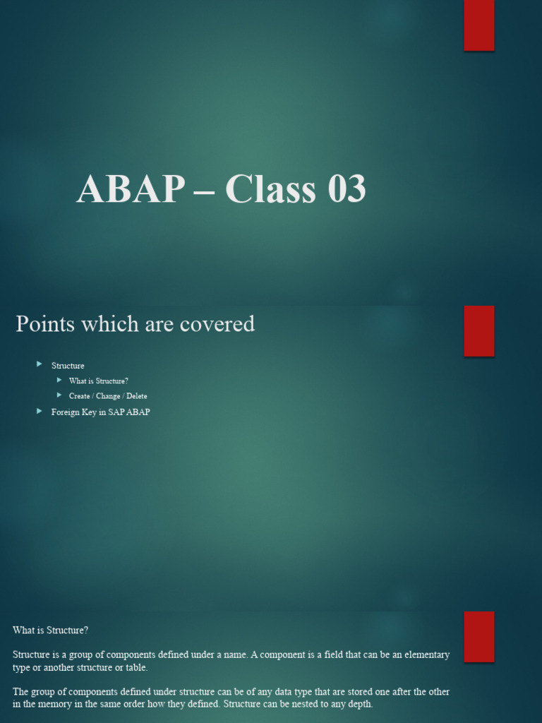 ABAP Class03 | PDF | Table (Database) | Computing