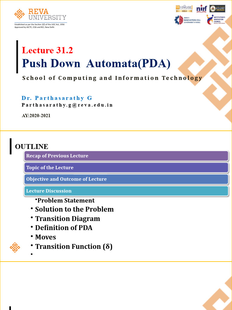 PDA Transition Function Overview | PDF | Formal Methods | Theory Of ...