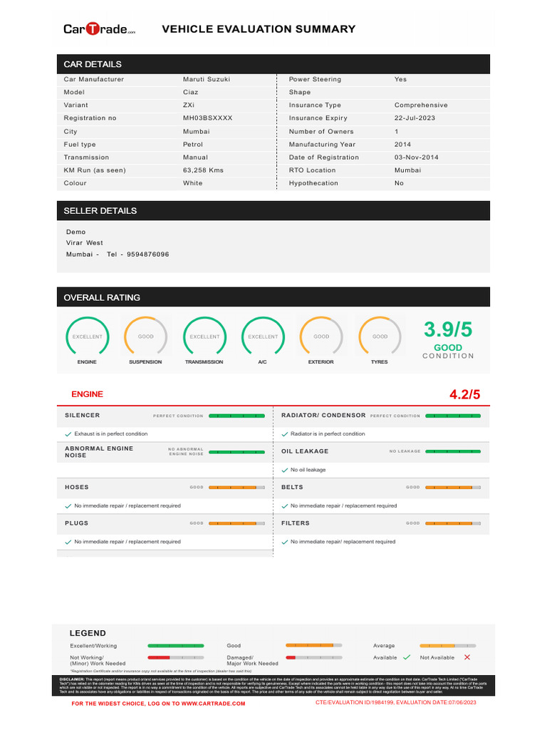 Inspection Dummy Report | Download Free PDF | Headlamp | Car