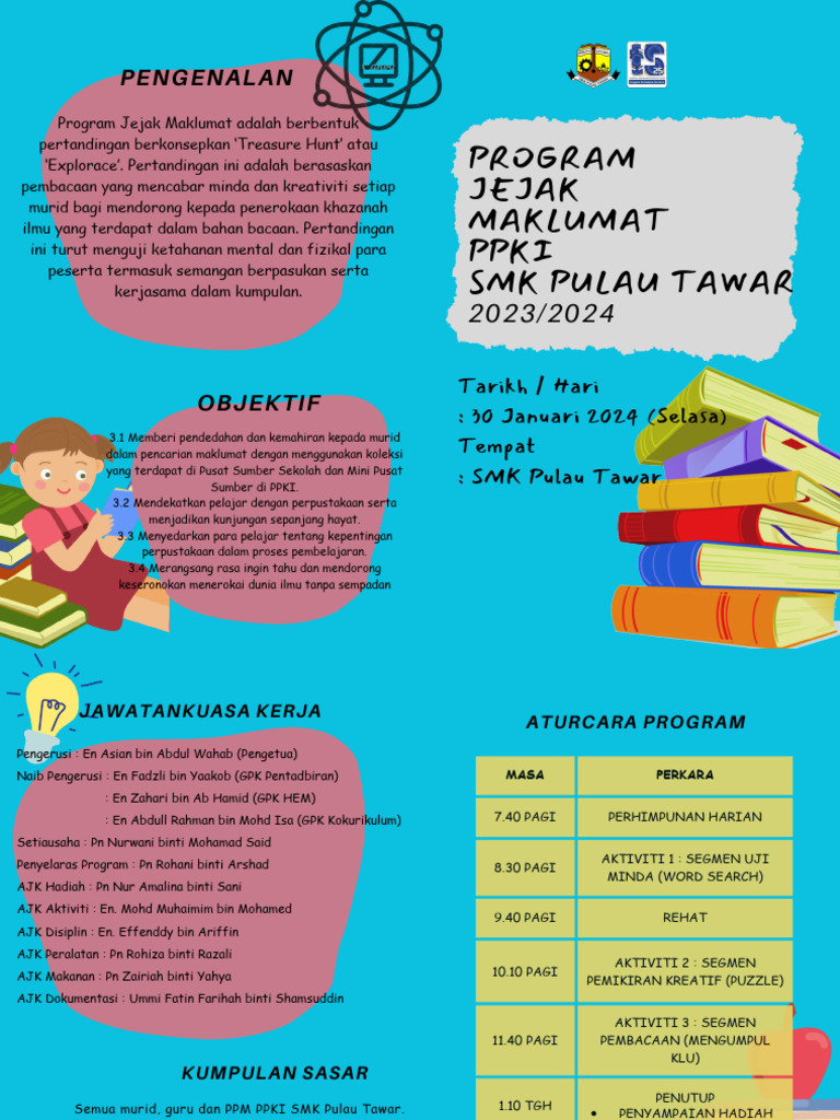 CONTOH PAMPLET PROGRAM JEJAK MAKLUMAT 20232024 | PDF
