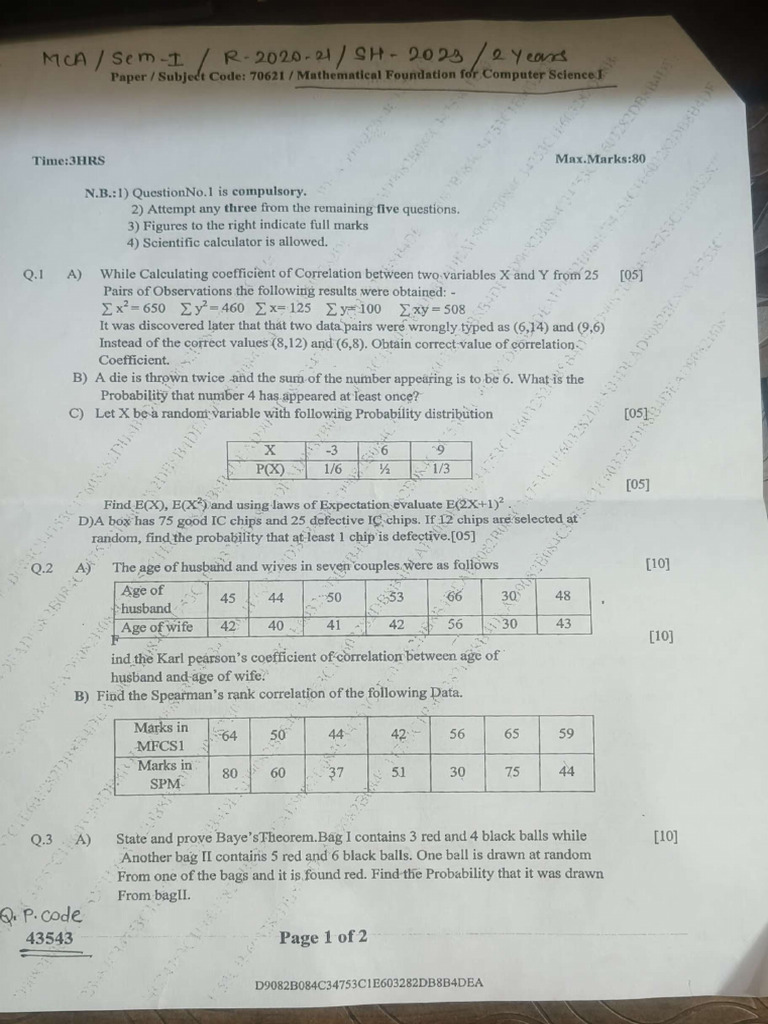 Sem I QP | PDF