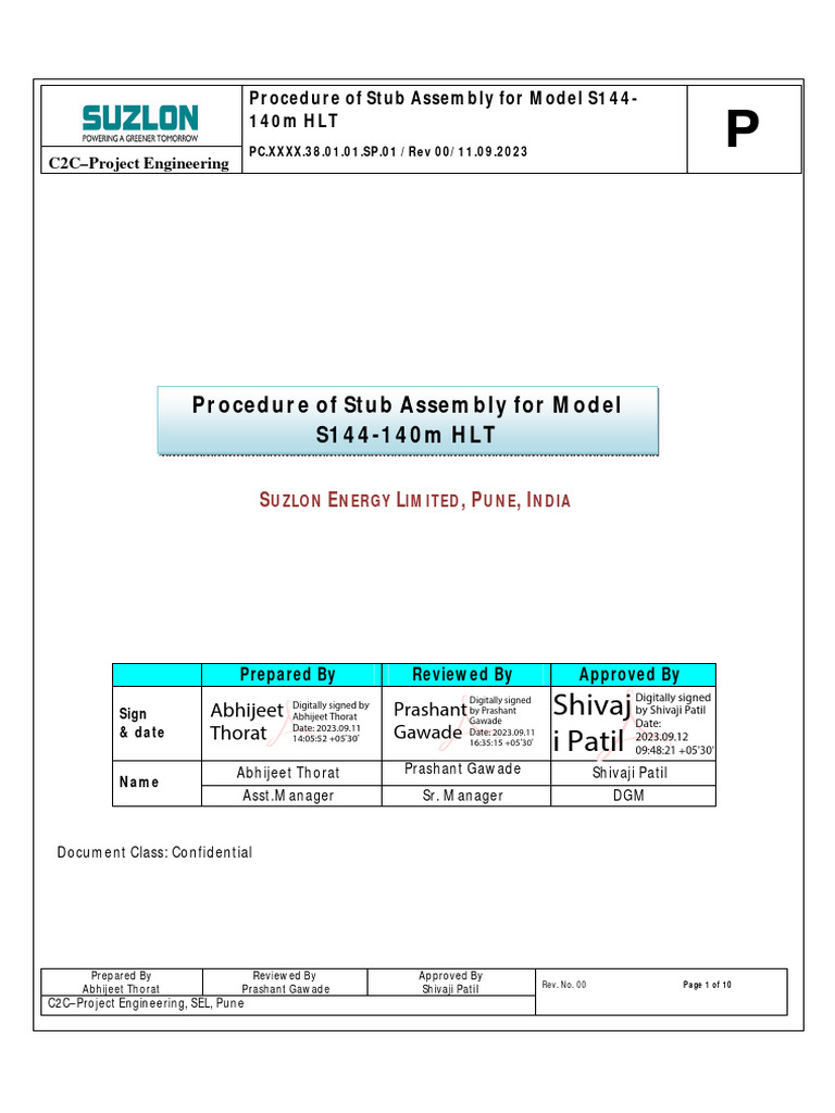 12.procedure of Stub Assembly S144-140m HLT 002 | PDF | Crane (Machine ...
