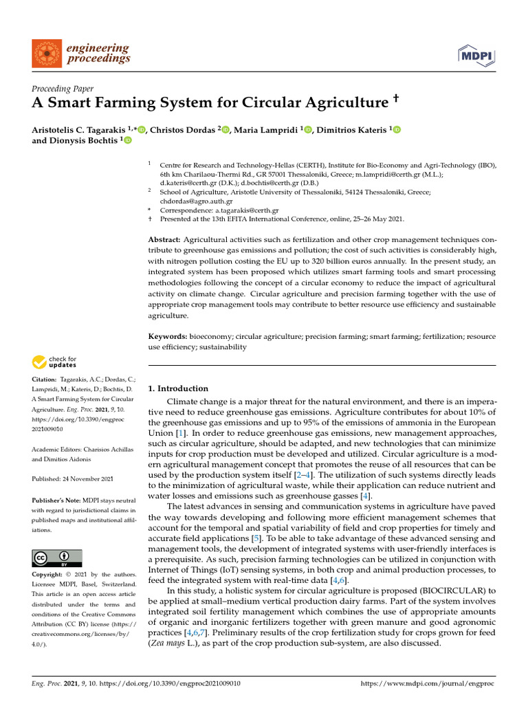 A Smart Farming System For Circular Agriculture | PDF | Agriculture ...