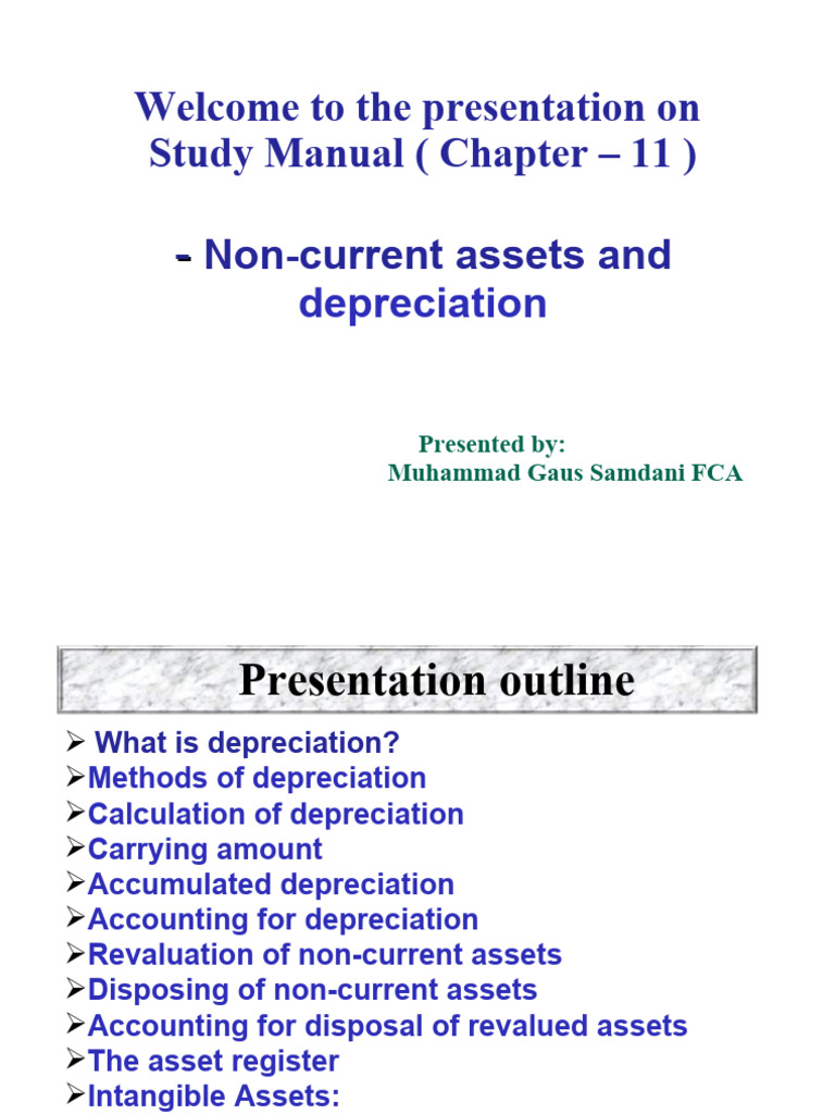 Presentation On Chapter-11, Non Current Assets & Depreciation | PDF ...