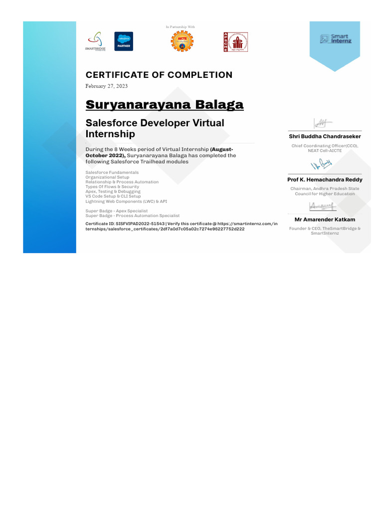 Smartinternz Com Internships Salesforce Certificates ...