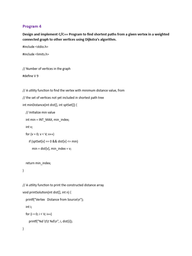 Program 4 Daa | PDF | Vertex (Graph Theory) | Combinatorics