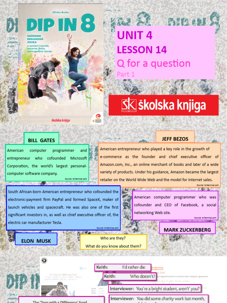 Dip in 8 Unit 4 Lesson 14 Q For A Question Part 1 | PDF | Elon Musk