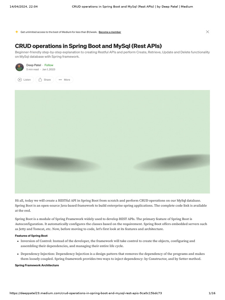 CRUD operations in Spring Boot and MySql (Rest APIs) _ by Deep Patel _ Medium_imp | Download ...