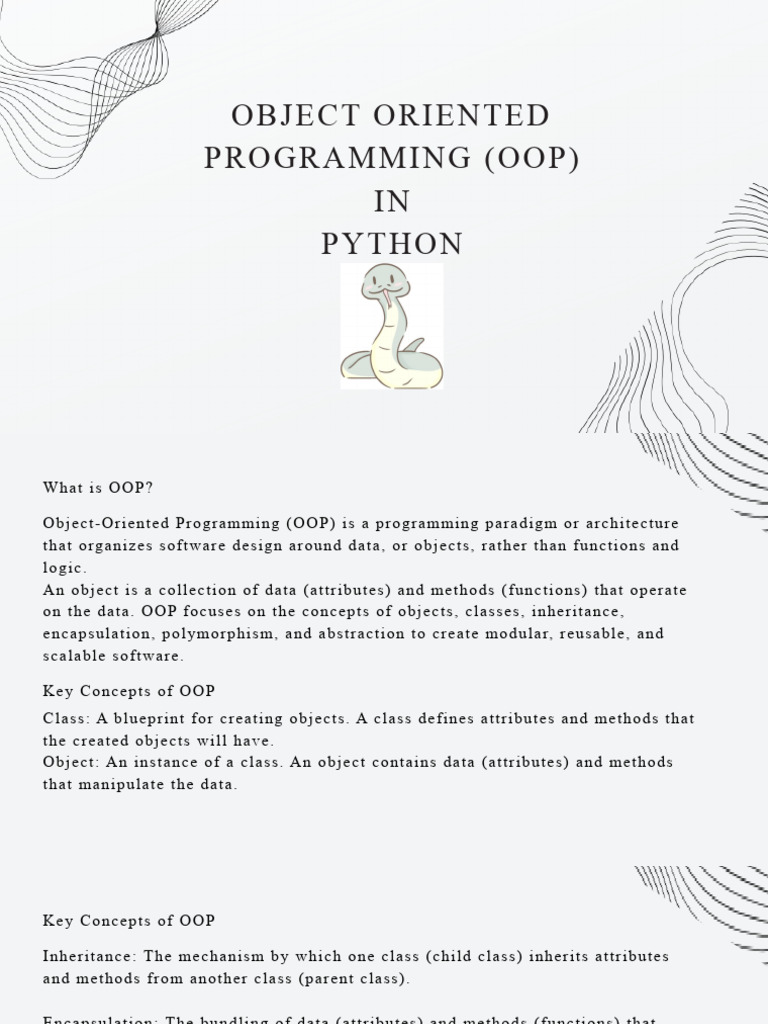 Python OOP | PDF | Class (Computer Programming) | Inheritance (Object ... Python OOP | PDF | Class (Computer Programming) | Inheritance (Object ...