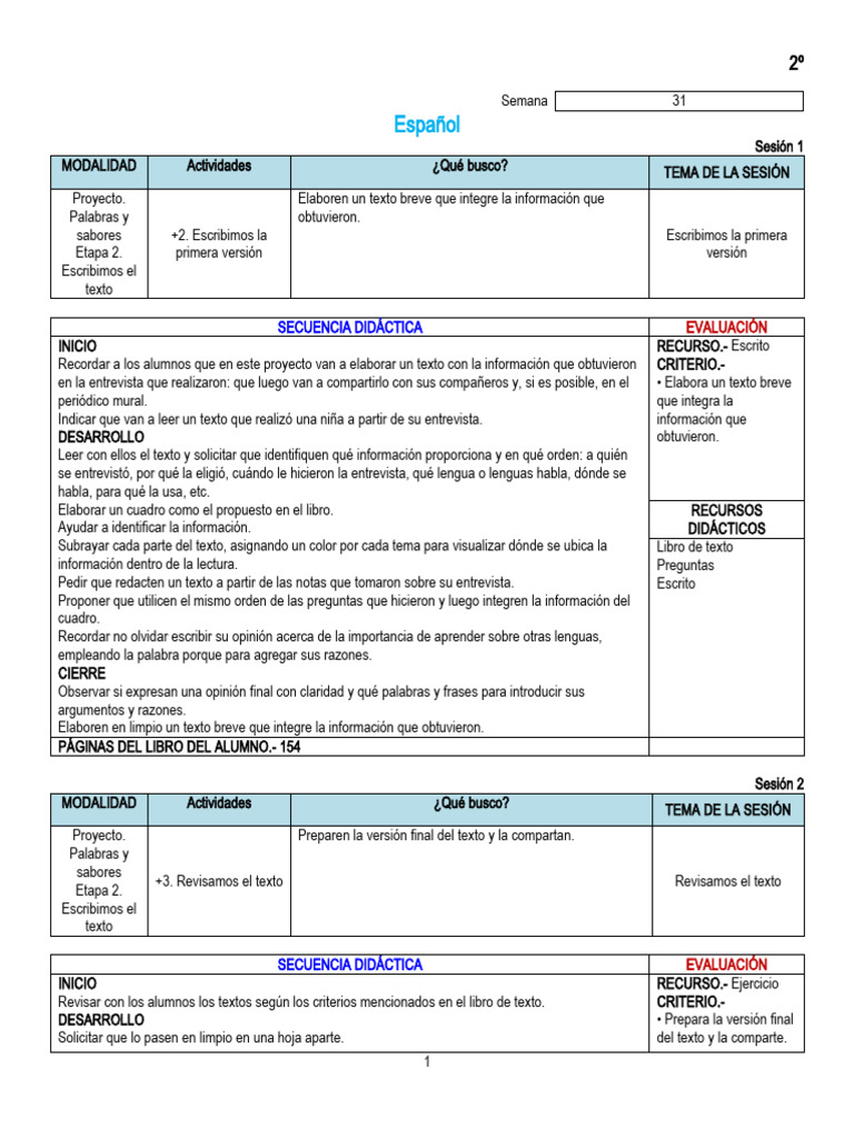 Proyecto: Palabras y Sabores en Español | PDF | Medición | Evaluación