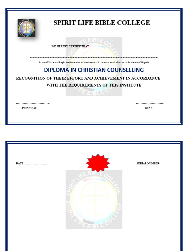 Diploma in Christian Counselling | PDF