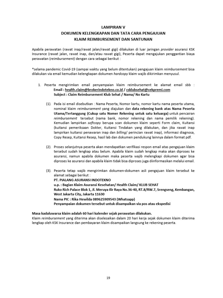 Tata Cara Dan Dokumen Pengajuan Reimbursement | PDF | Pengelolaan Keuangan & Uang | Ilmu Sosial