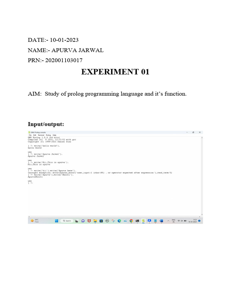 Experiment 01ai Pdf 
