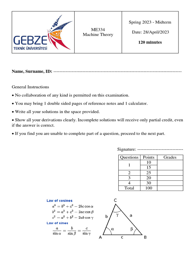 Midterm 2023 | PDF | Velocity | Kinematics