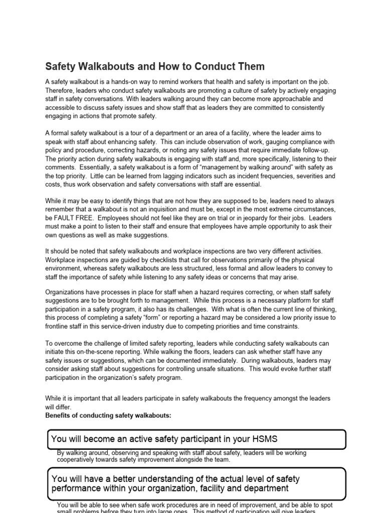 Safety-Walkabouts-and-How-to-Conduct-Them | PDF | Safety | Employment