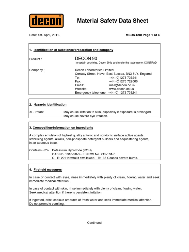 Decon 90 | Download Free PDF | Water | Chemical Substances