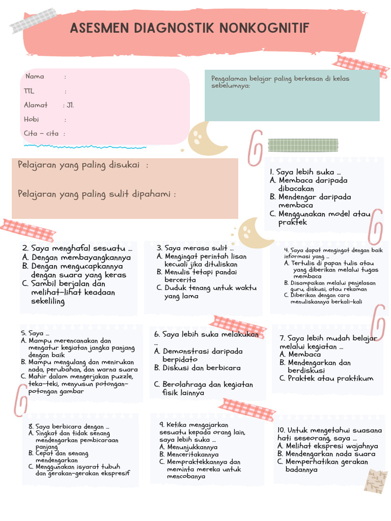 Asesment Diagnostik Non Kognitif | PDF