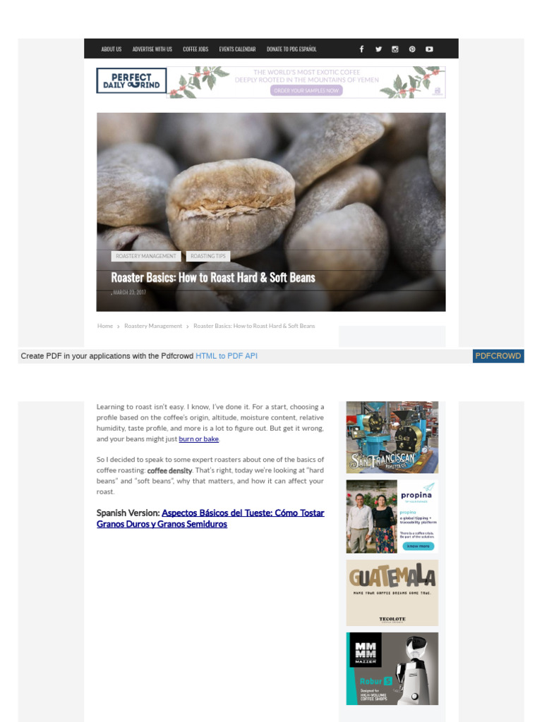 Understanding Hard and Soft Coffee Beans | PDF | Coffee | Drink