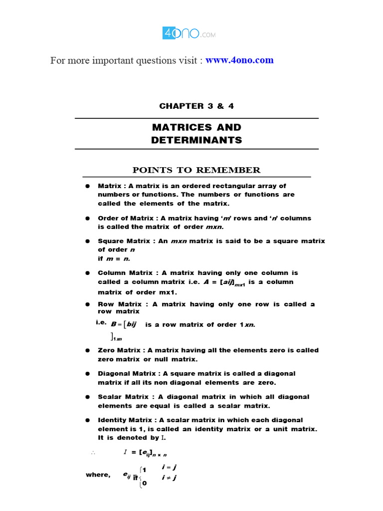 12 Mathematics Impq CH3-4 Matrices and Determinants 01 (1) | Download ... 12 Mathematics Impq CH3-4 Matrices and Determinants 01 (1) | Download ...