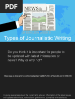 Types of Journalistic Texts Explained | PDF | News | Newspapers