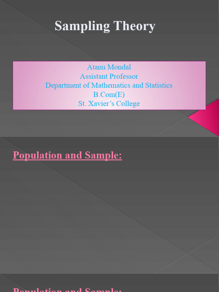 Sampling Theory | Download Free PDF | Standard Error | Sampling (Statistics)