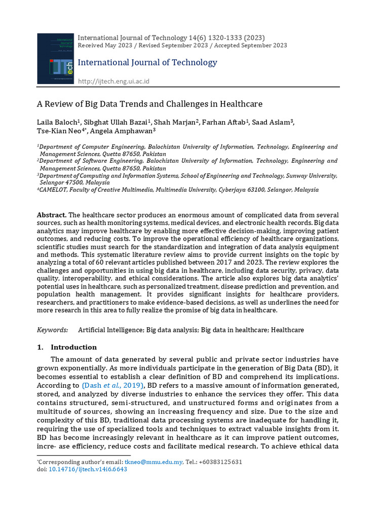 Big Data Challenges in Healthcare Review | PDF | Big Data | Health Care