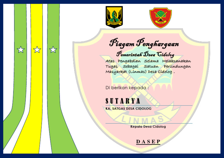 Piagam Penghargaan LINMAS | PDF