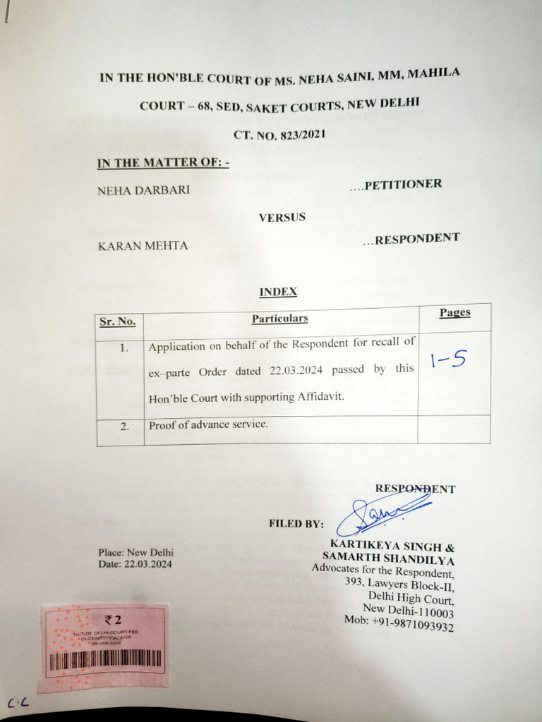 Application For Recall of Order Dated 22.03.24 | PDF