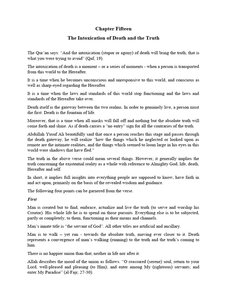 The Truth Revealed in Death's Intoxication | PDF | Truth | Afterlife