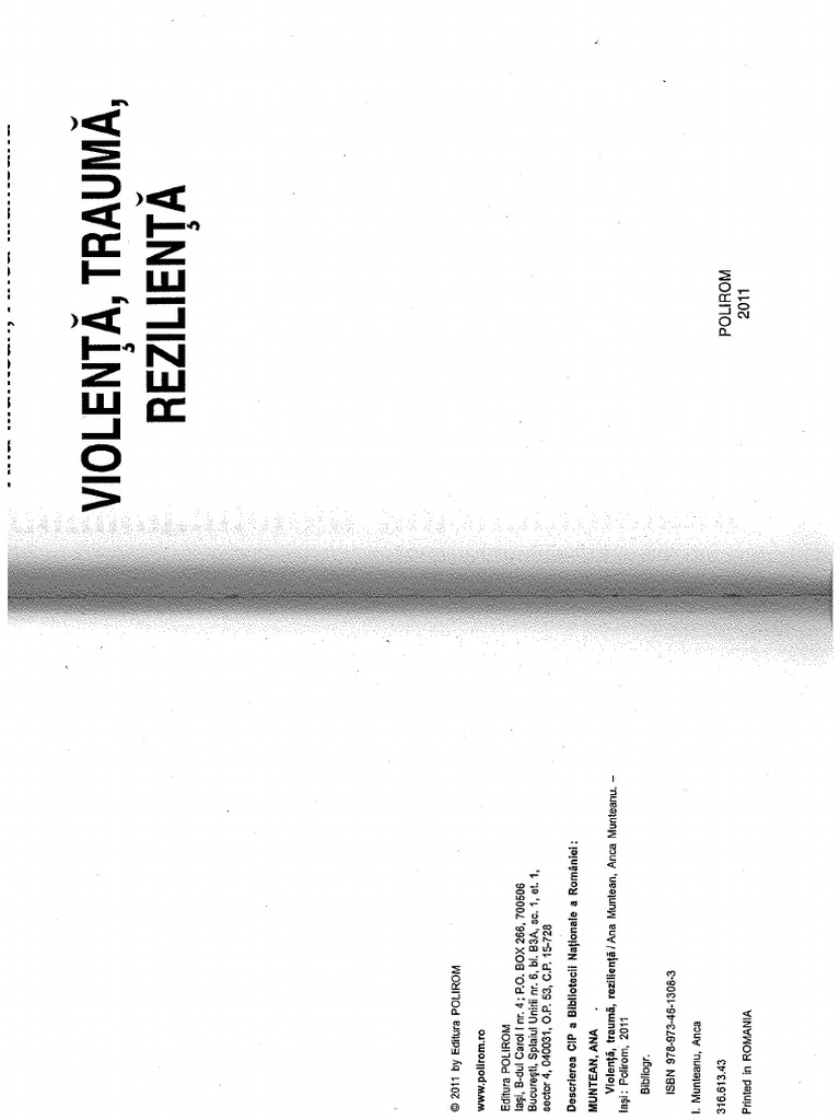 Anca Munteanu - Violenta, trauma, rezilienta | PDF