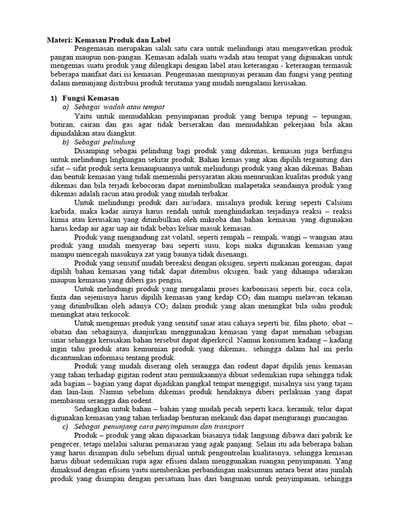 Kemasan Produk Dan Label | PDF | Bisnis