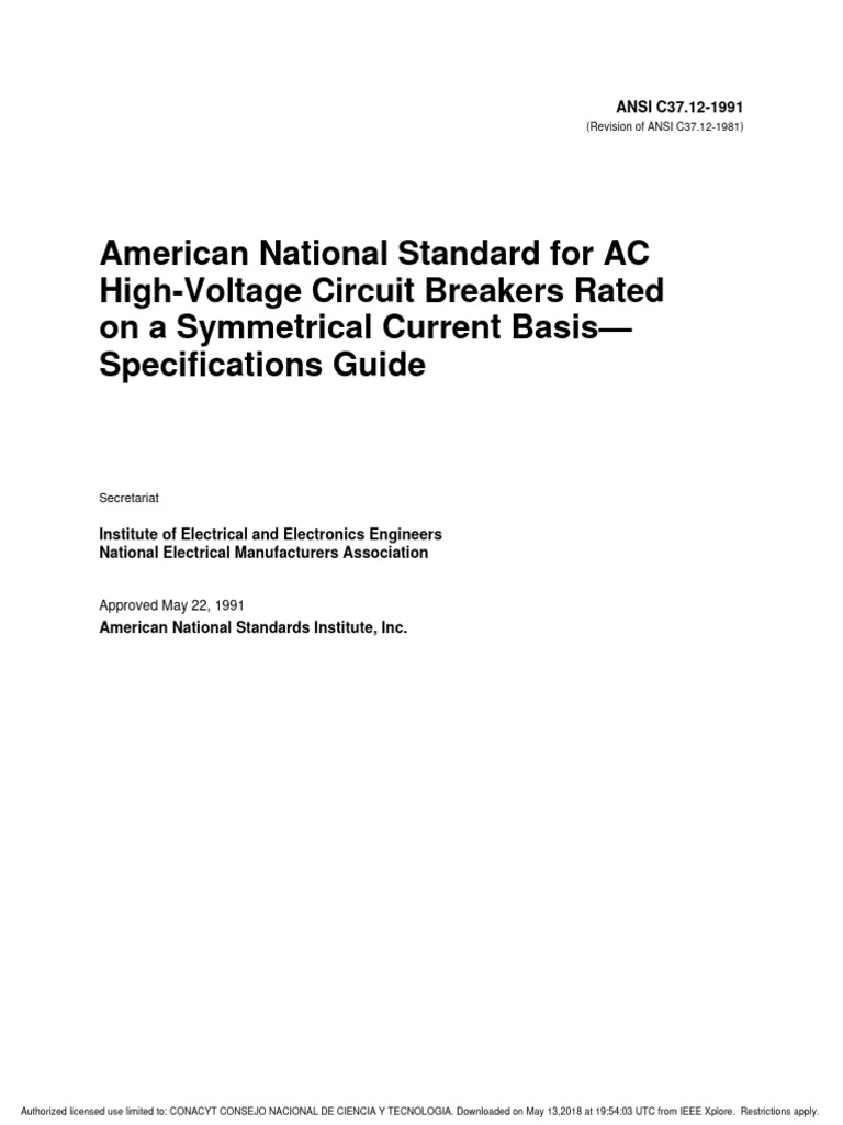 ANSI C37.12-1991 - American National Standard for AC High-Voltage ...