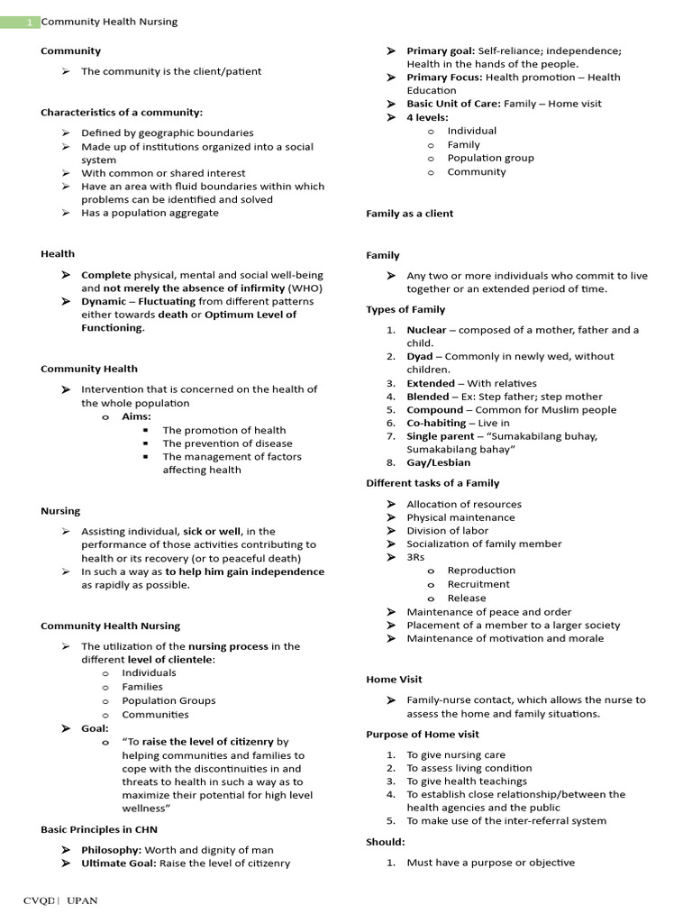 Community Health Nursing | PDF | Family | Nursing