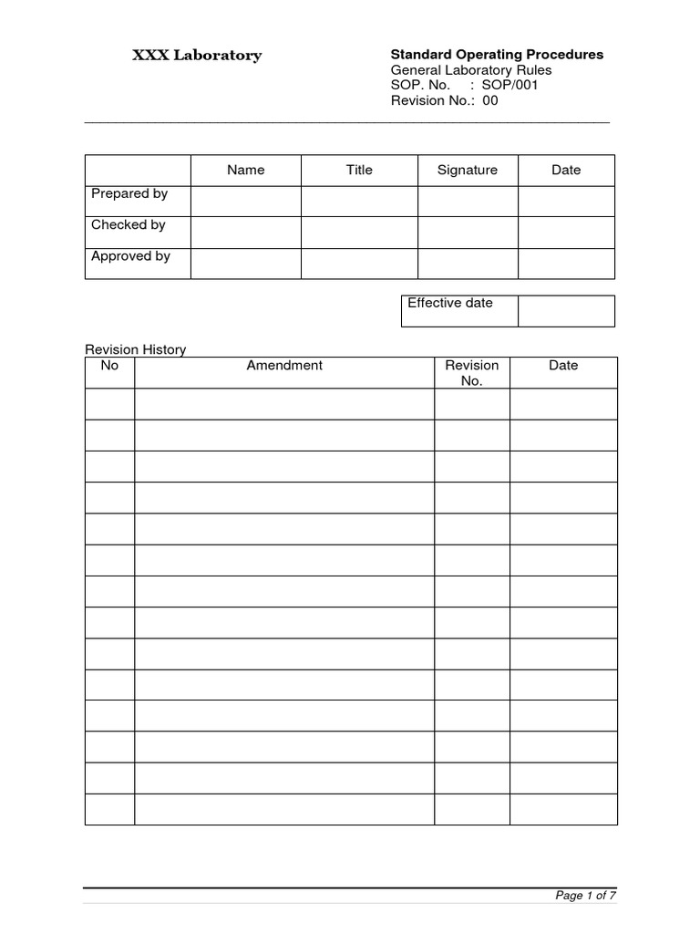 Laboratory Safety SOP Guidelines | PDF | Laboratories | Dangerous Goods