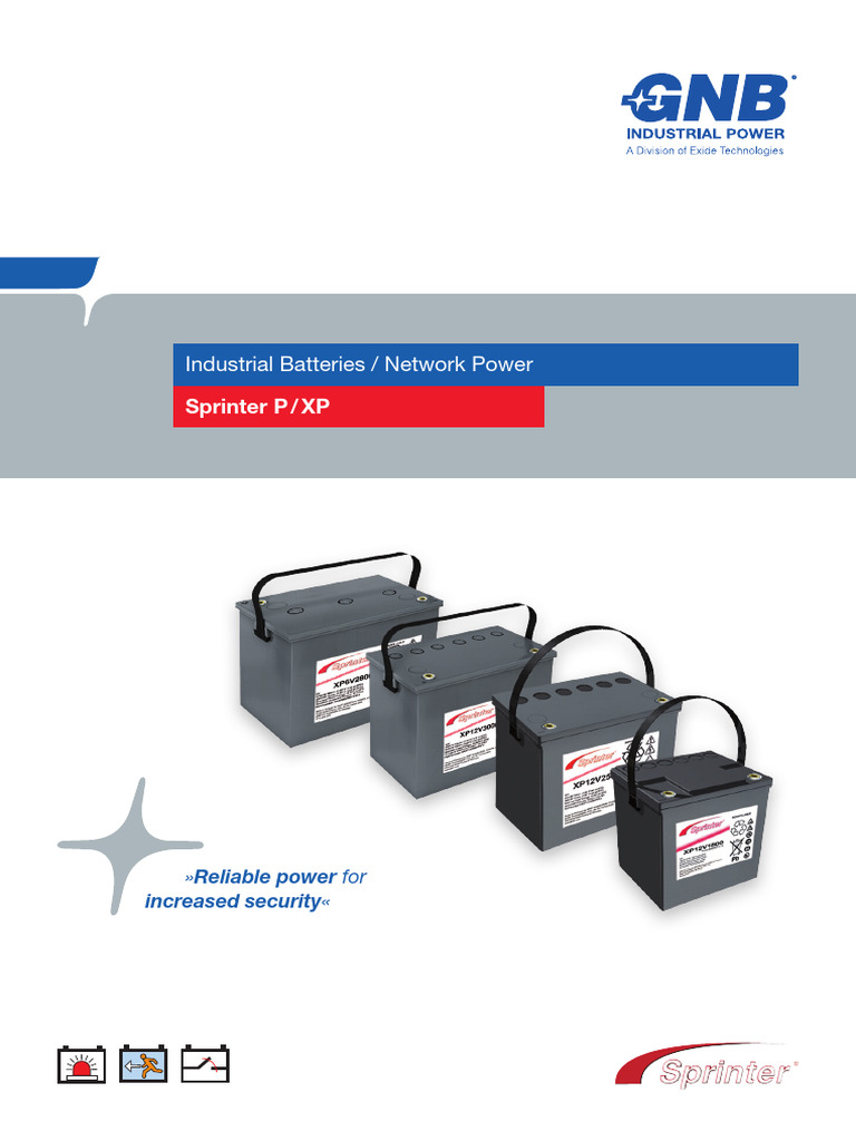 GNB Brochure Sprinter P-XP - EN - 0720 | PDF | Electrical Engineering | Energy Storage