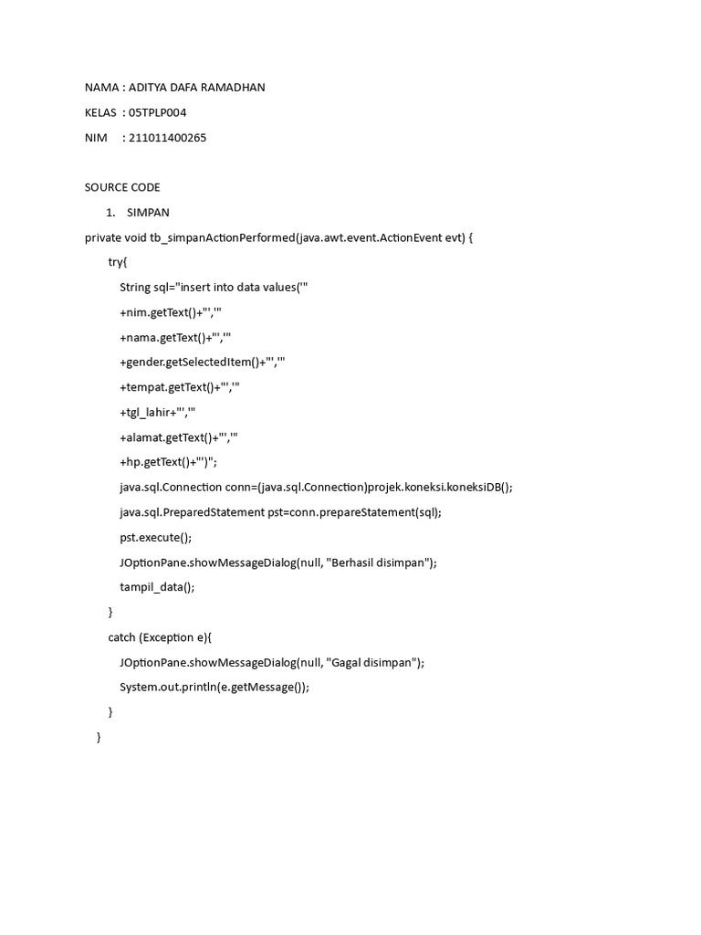 Java CRUD Operations for Student Data | PDF | Computer Programming | Computing