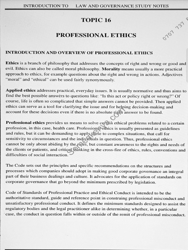 Professional Ethics | PDF