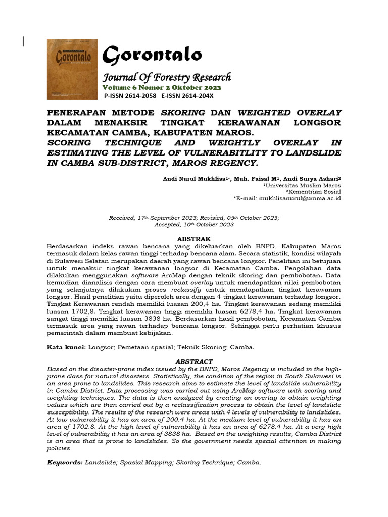 Penerapan Metode Skoring Dan Weighted Overlay Dala | PDF