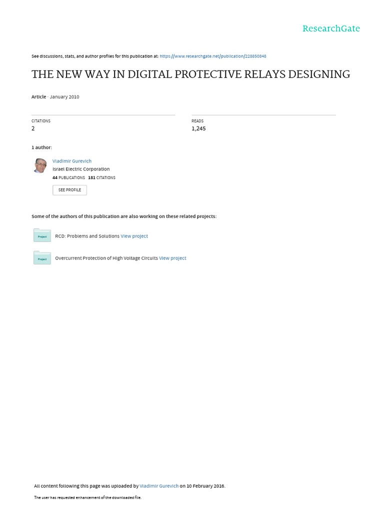 New Concept of Microprocessor Protective Dev Ives Design | PDF | Relay | Reliability Engineering
