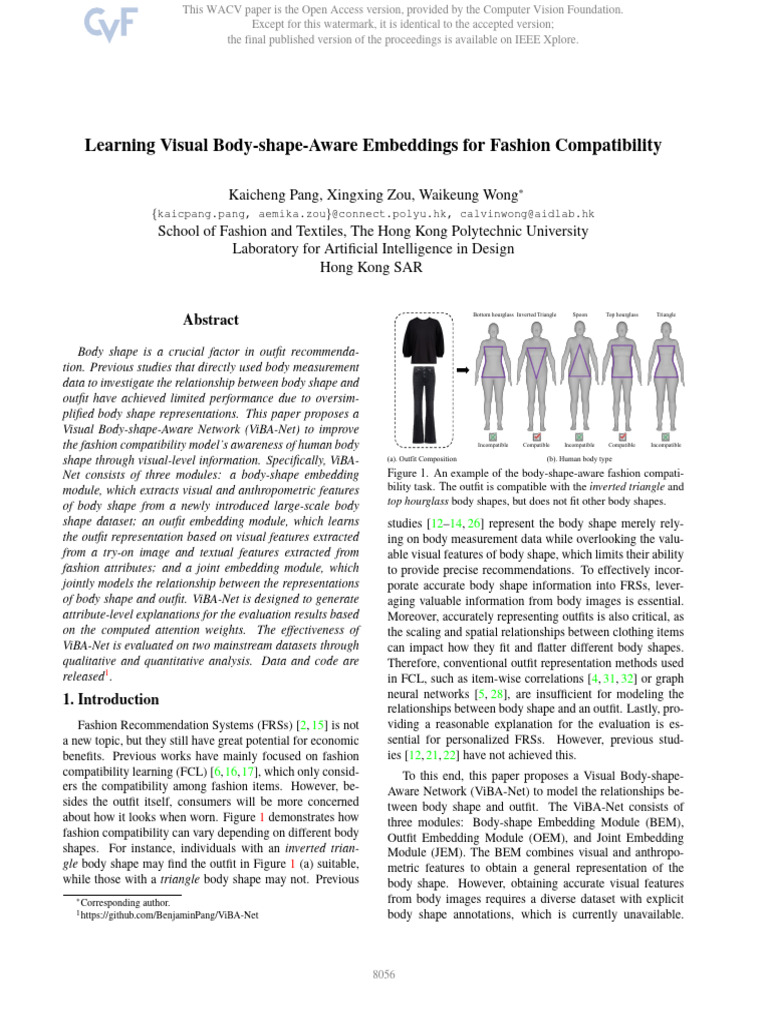 Body Shape-Aware Fashion Compatibility | PDF | Statistical ...