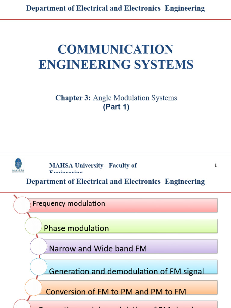 Ces Chapter 3 Part 1 Angle Modulation Pdf Frequency