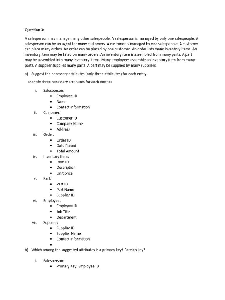Question 3 Database Assignment | PDF | Data | Information Technology ...