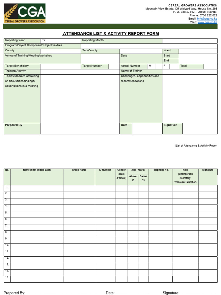 Attendance List & Activity Report | PDF | Telecommunications | Telephony