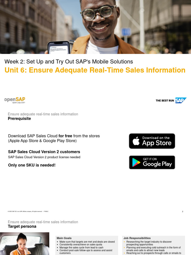 openSAP Mobile4 Week 2 Unit 6 Sales Presentation | PDF | Mobile App | Sales