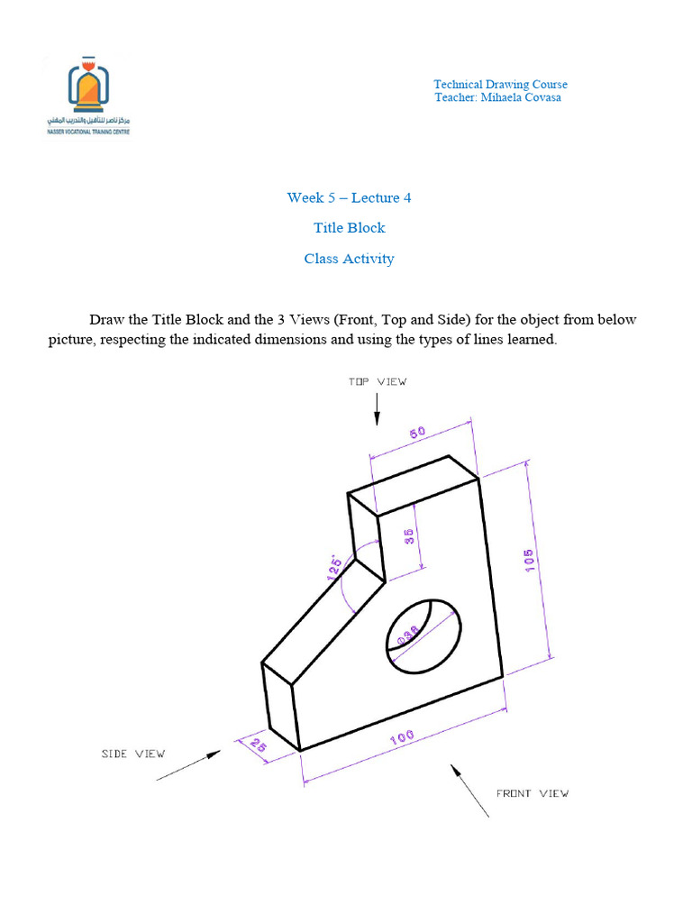 Title Block and 3 Views Activity | PDF