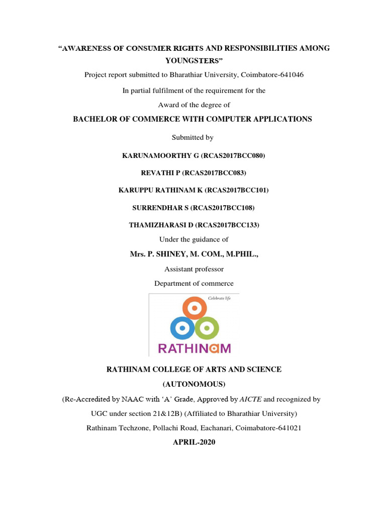 Awareness of Consumer Rights and Responsibilities Among Youngsters ...