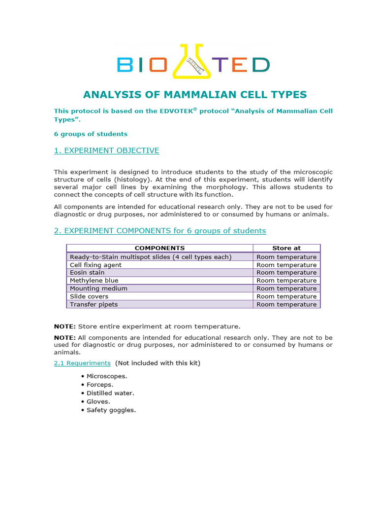 Analysis Mammalian Cell Types Eng | PDF | Epithelium | Immune System